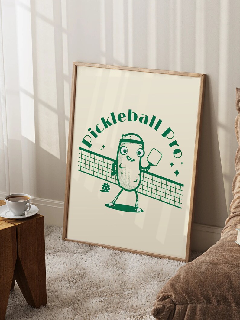 Retro Pickleball Art Downloadable Prints, Sports-core Poster ...