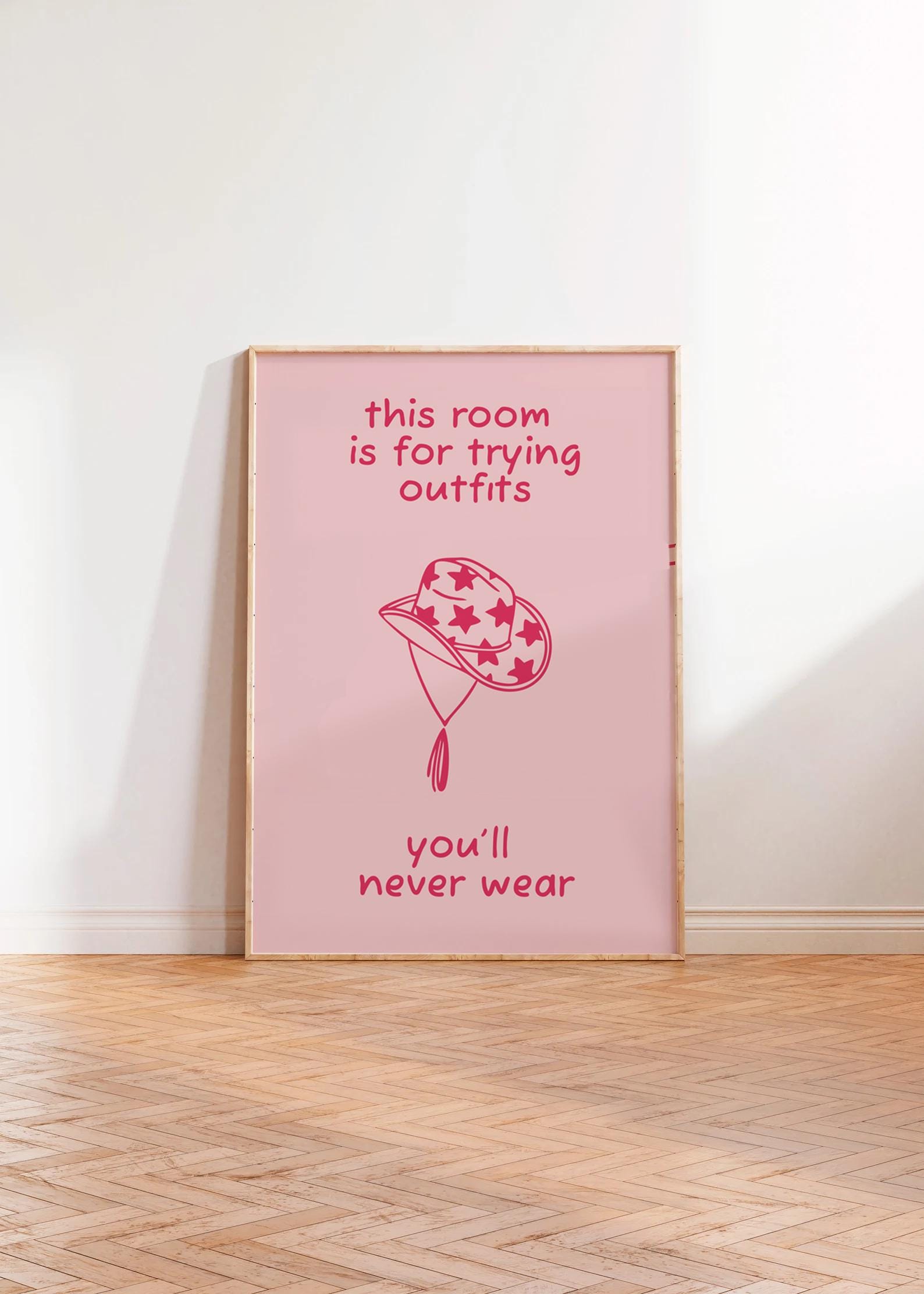 Dressing Room Poster, Funny Laundry Print, Pink Aesthetic Wall Decor ...