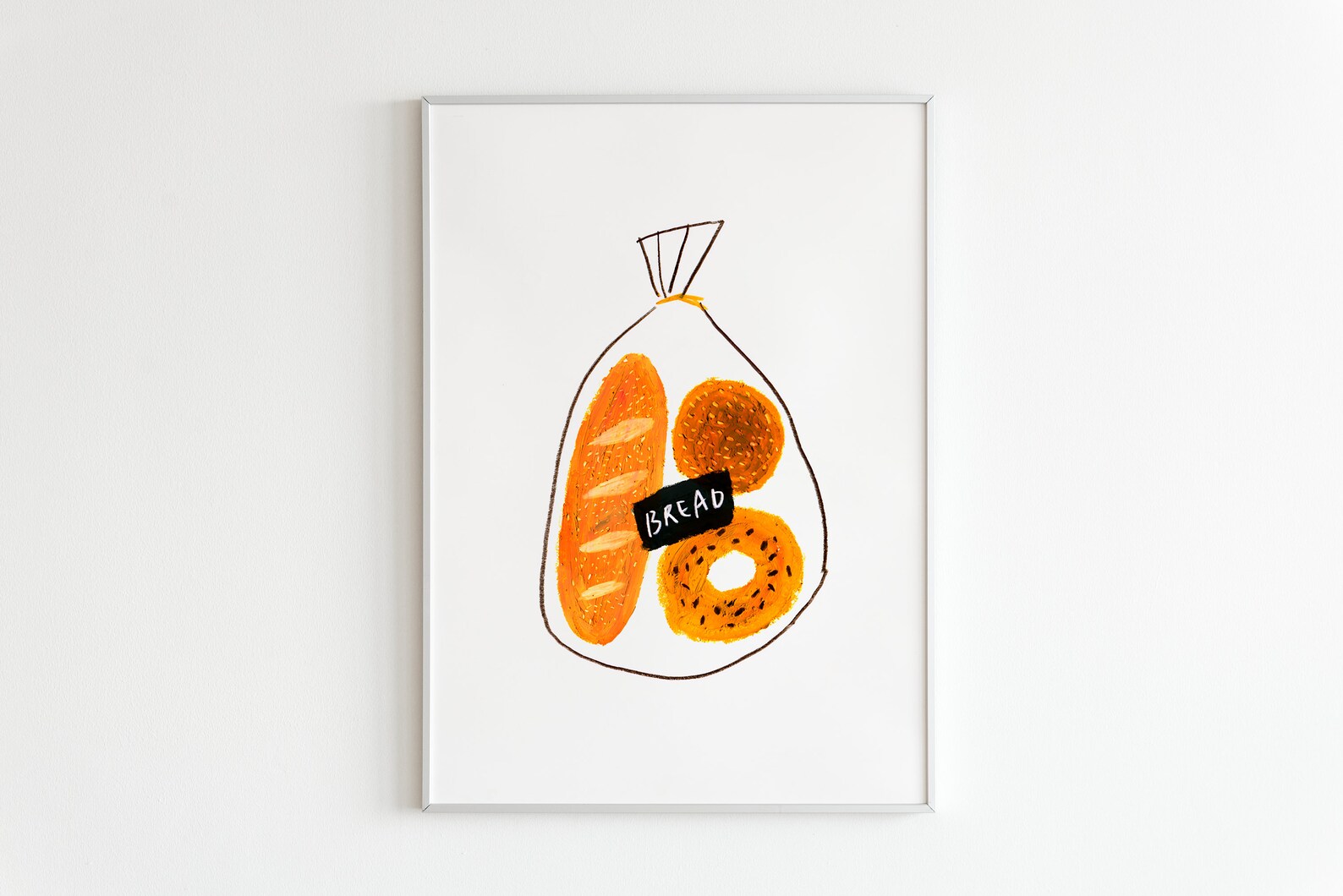 Fresh Bread Wall Art Print Trendy Kitchen Wall Art Retro Bread Poster ...