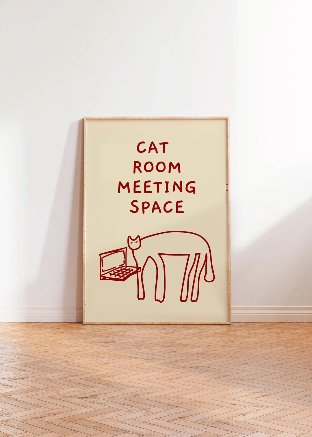 Cat Room Meeting Space Poster, Funny Office Decor, Cat Lover Gift, Cute ...