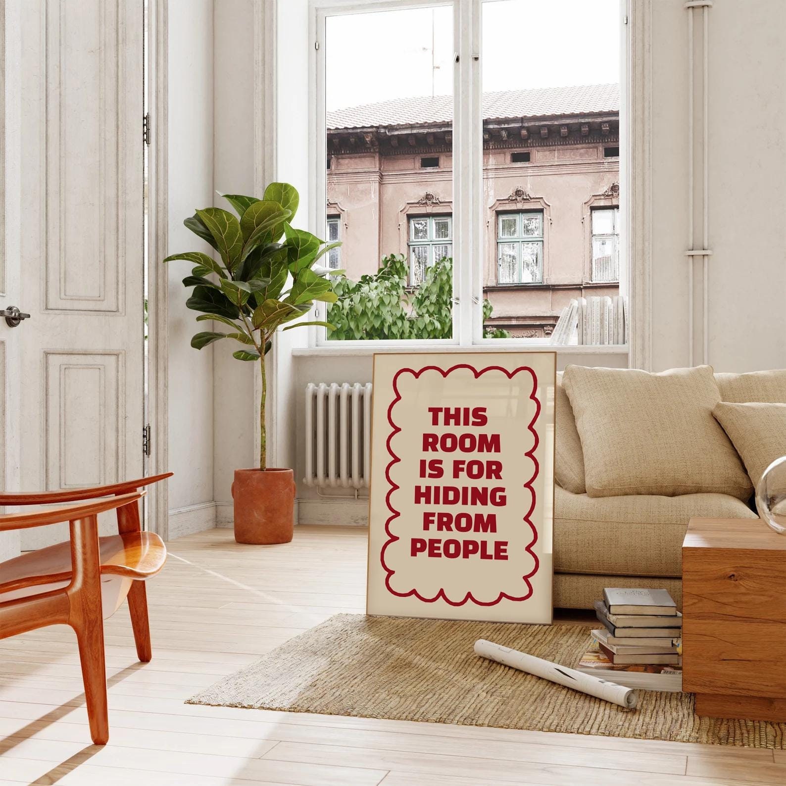 Funny Introvert Poster, Girly Funky Wall Art, the Homebody Club Print ...