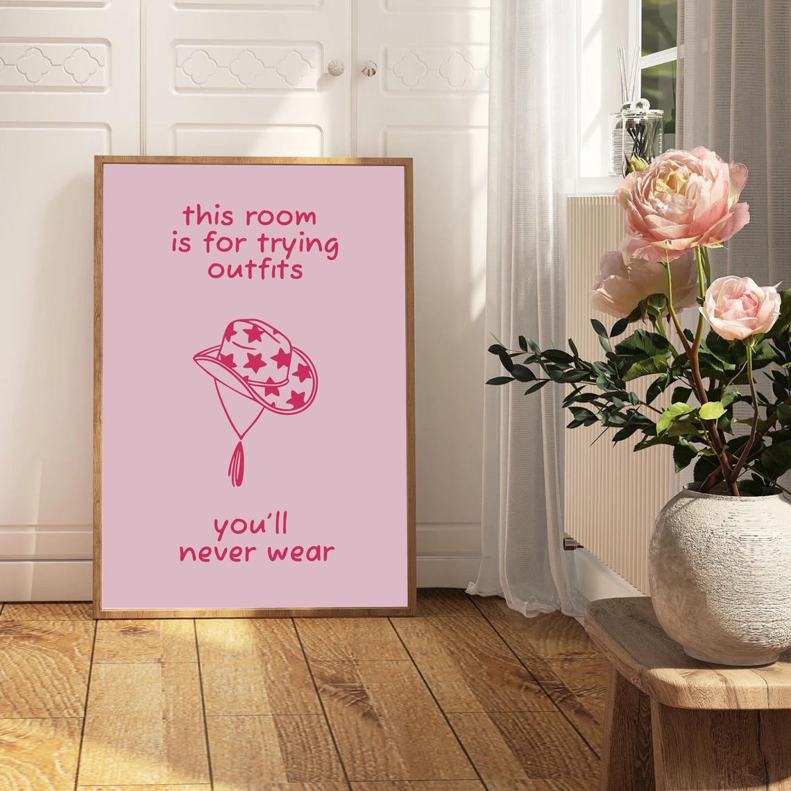 Dressing Room Poster, Funny Laundry Print, Pink Aesthetic Wall Decor ...