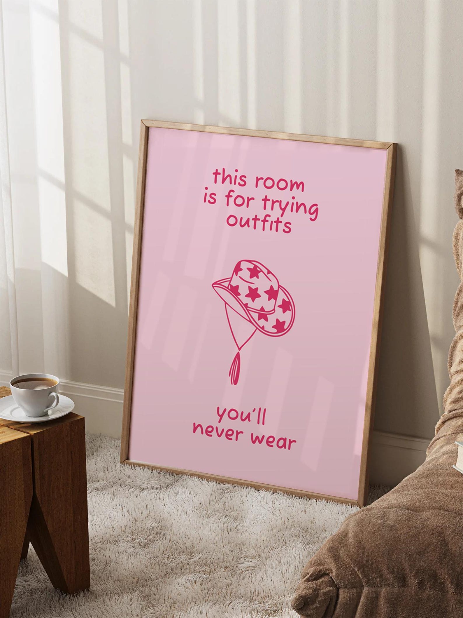 Dressing Room Poster, Funny Laundry Print, Pink Aesthetic Wall Decor ...