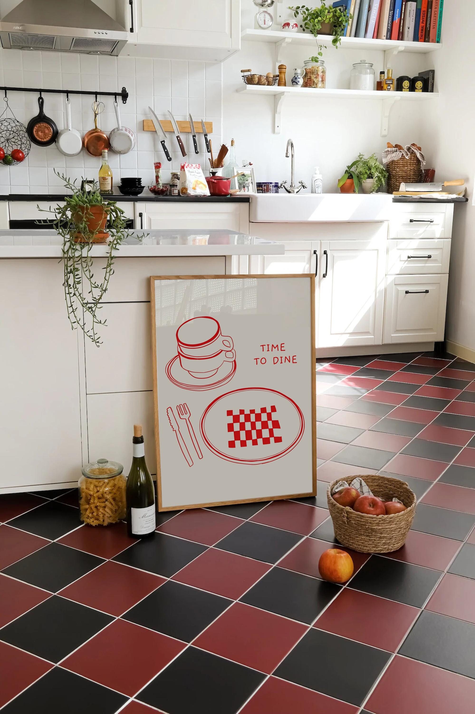 Vintage Kitchen Wall Art, Bon Appetit Retro Poster, More Pasta Print ...