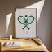 Cute Bow Tennis Racket Coquette Poster Tennis Racket Print Tennis Wall ...