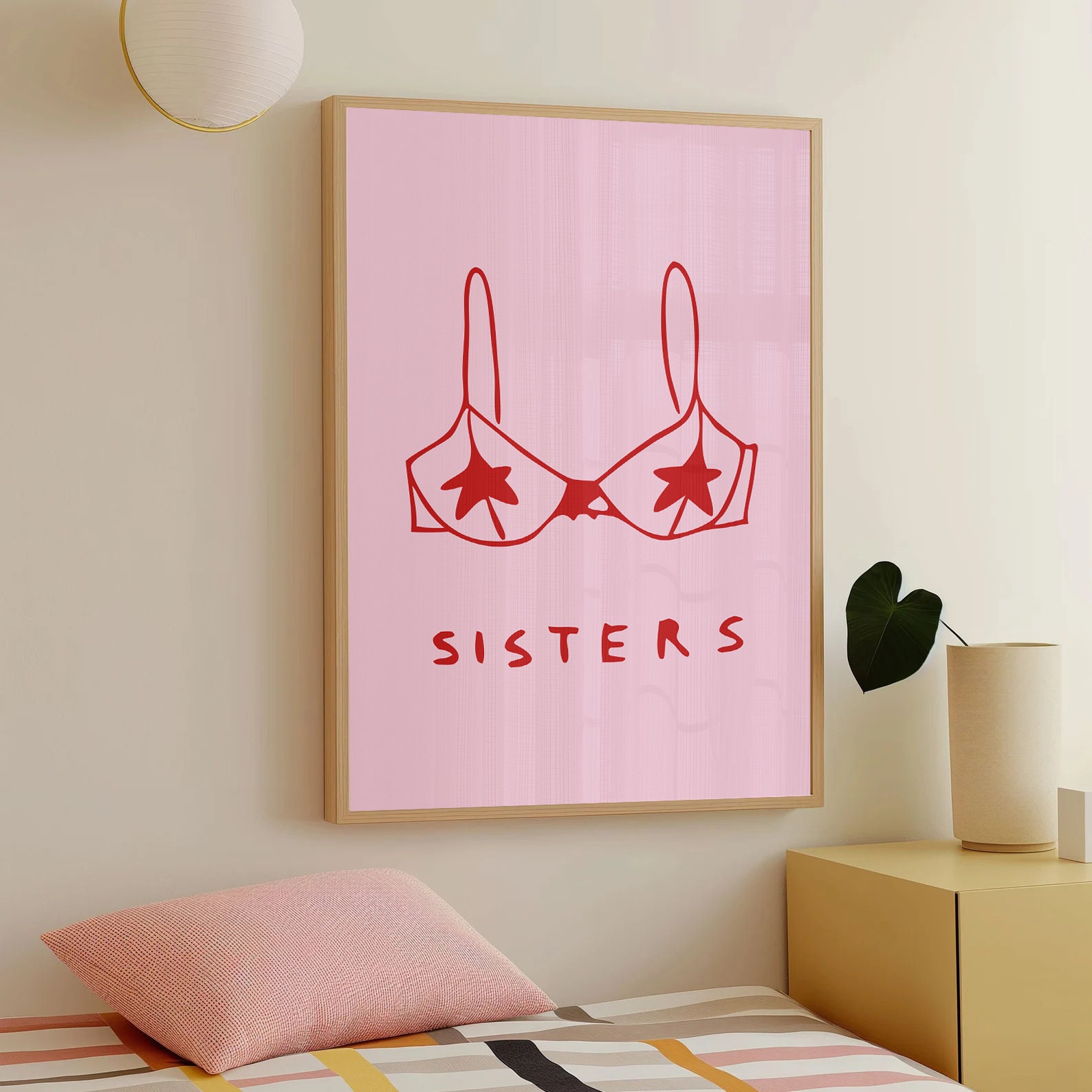 Vintage Apartment Decor, Y2K Bra Poster, Coquette Lingerie Print ...