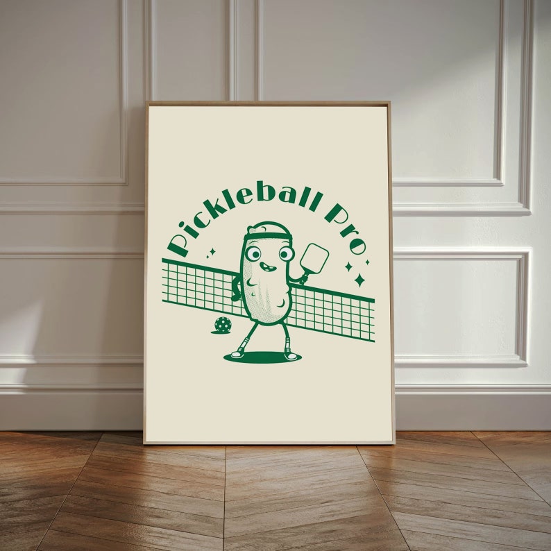 Retro Pickleball Art Downloadable Prints, Sports-core Poster ...