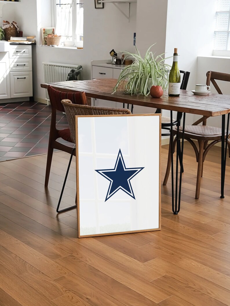 Blue Star Print, Y2k Star Poster, Vintage Wall Art, Geometric Print ...