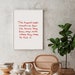 Positive Quote Print, Red Handwritten Wall Decor, Typography Poster ...