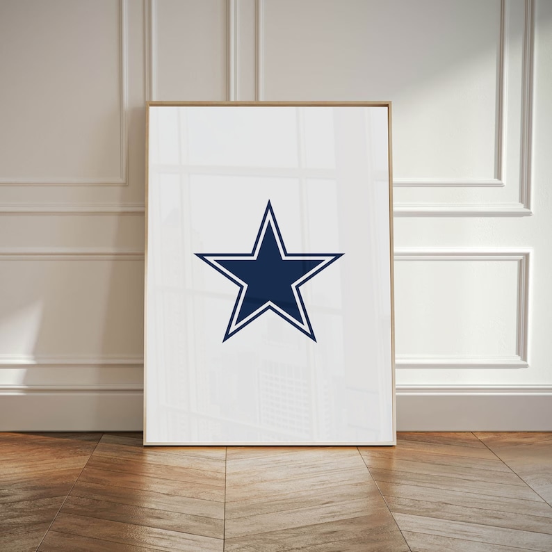 Blue Star Print, Y2k Star Poster, Vintage Wall Art, Geometric Print ...