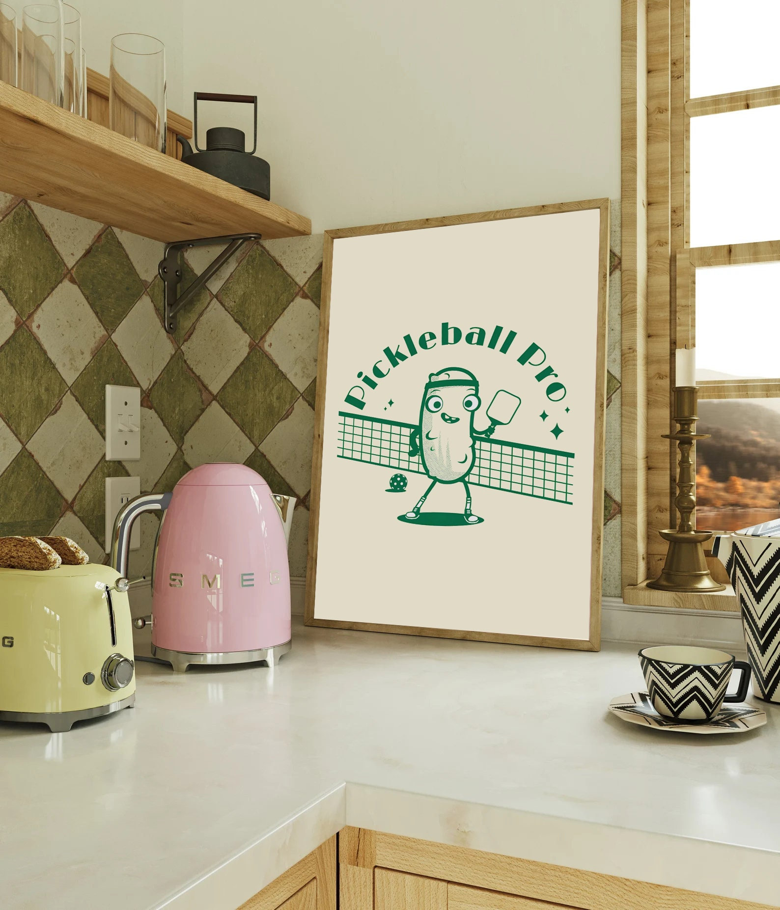 Retro Pickleball Art Downloadable Prints, Sports-core Poster ...