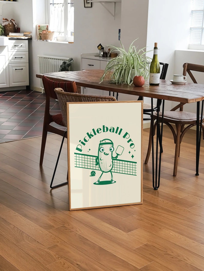 Retro Pickleball Art Downloadable Prints, Sports-core Poster ...