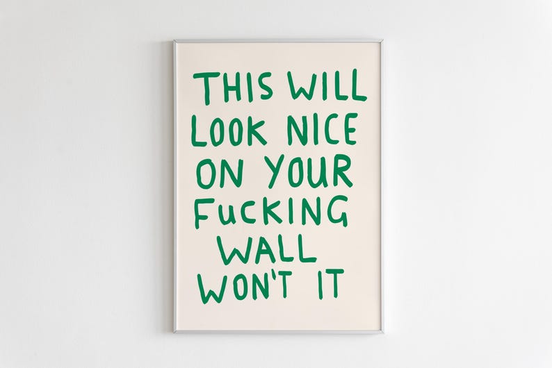 Sweary Prints, Rude Office Wall Decor, Funny Room Decor, Typography Art ...