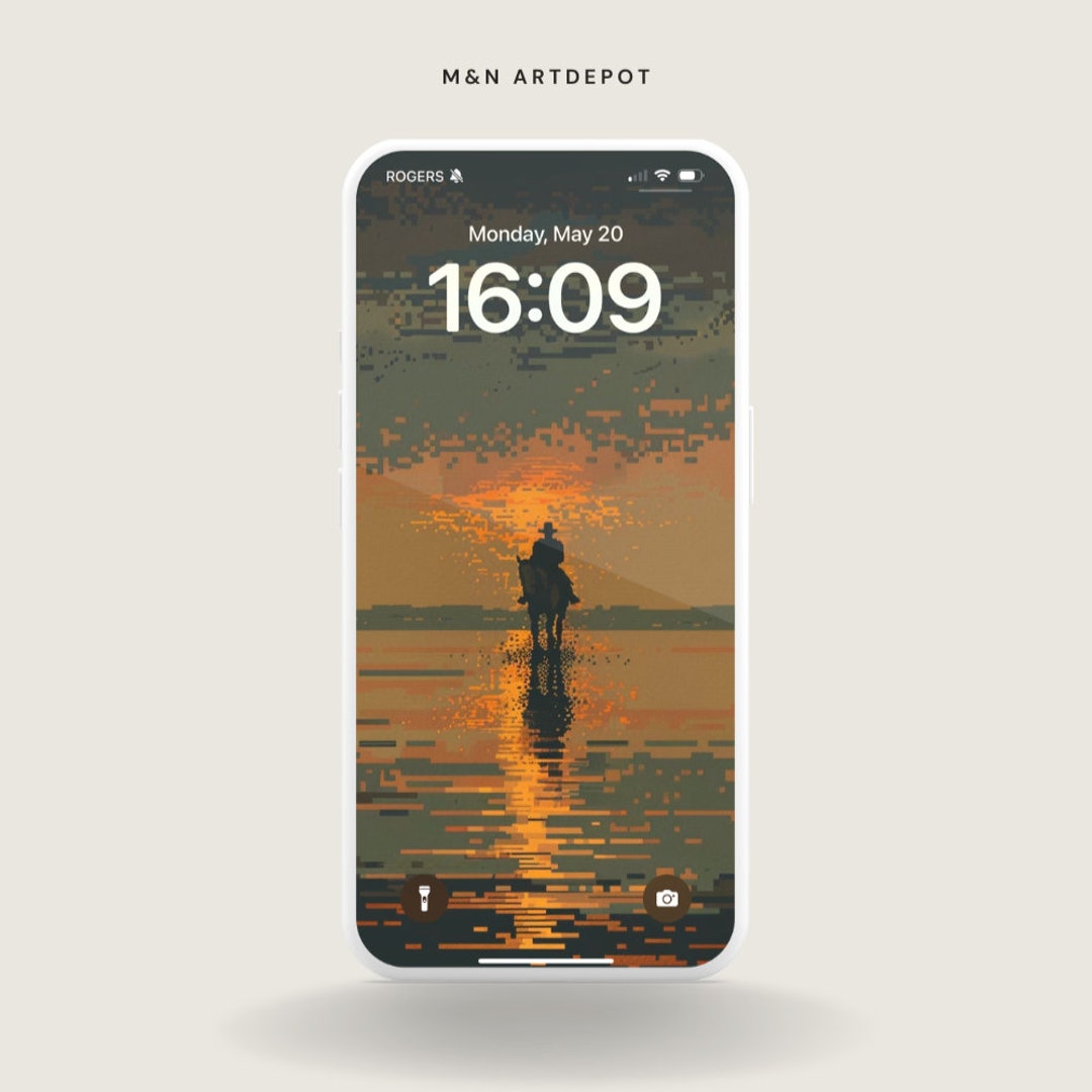 Pixel Art Phone Wallpaper Sunset Minimalist Phone Wallpaper Aesthetic ...