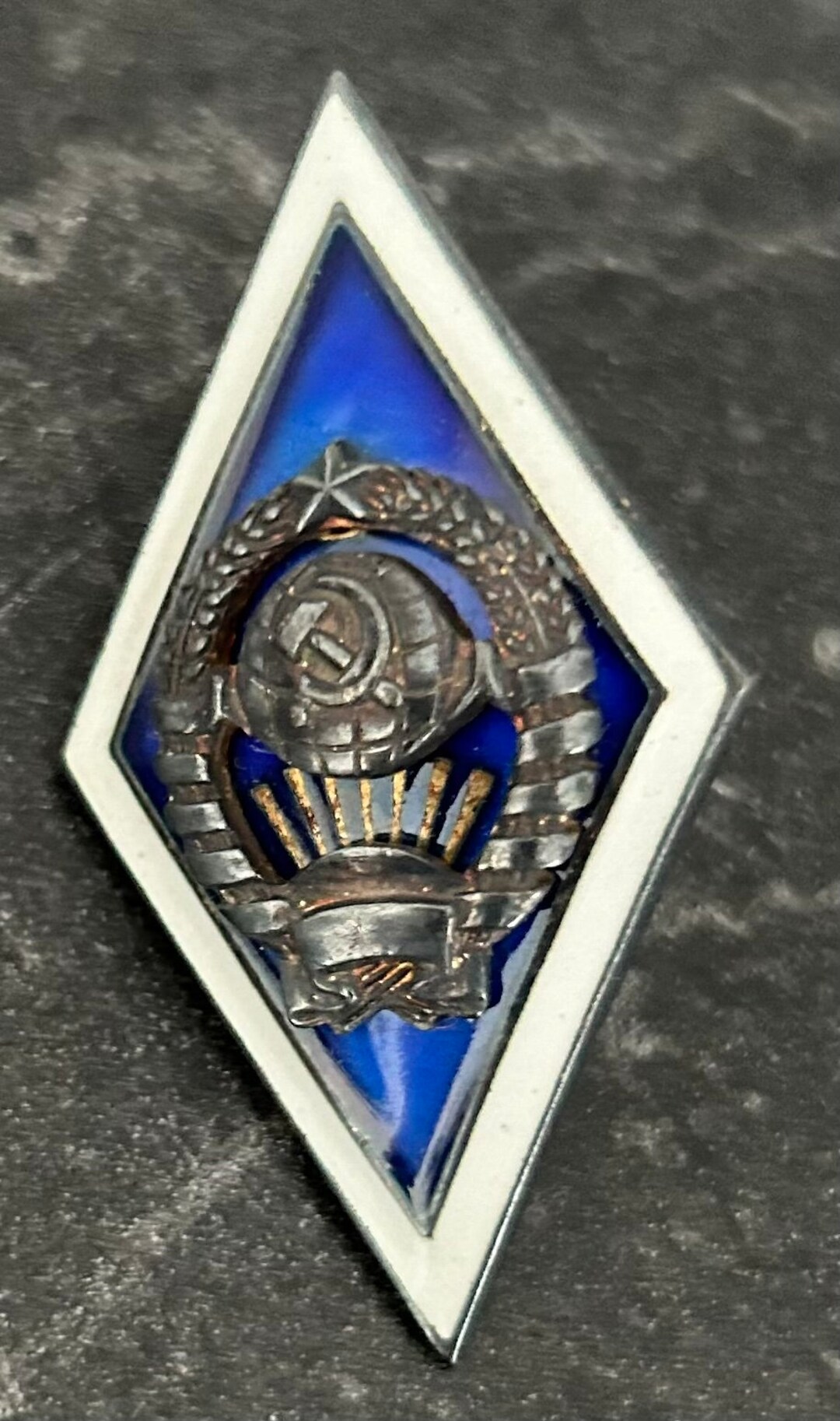 Soviet USSR Blue Enamel Badge Pin - Etsy