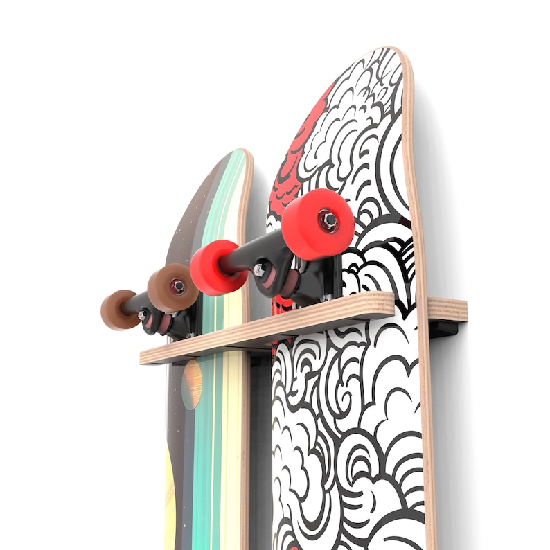 Skateboard / Longboard Wall Storage - Double Board Display - Etsy