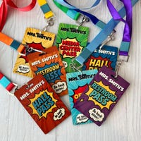 Retro Groovy Smiley Acrylic Classroom Hall Passes Set of 4 - Etsy