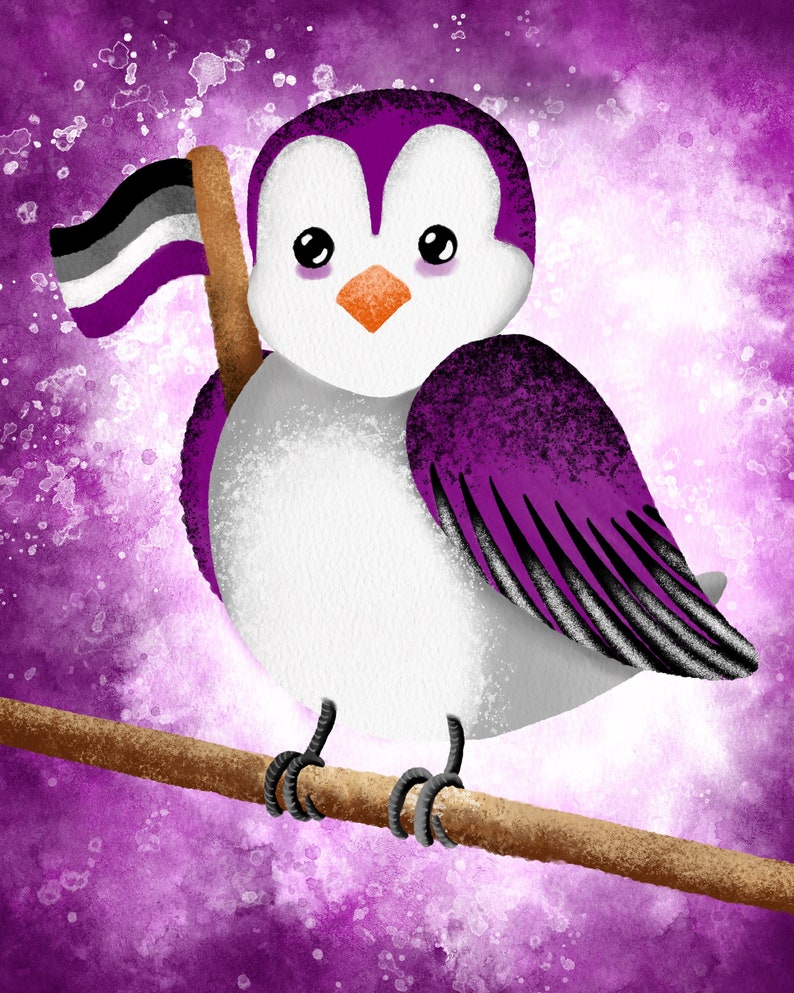 Asexual Pride Bird: High-res Printable JPG, Pride Personality, LGBT ...