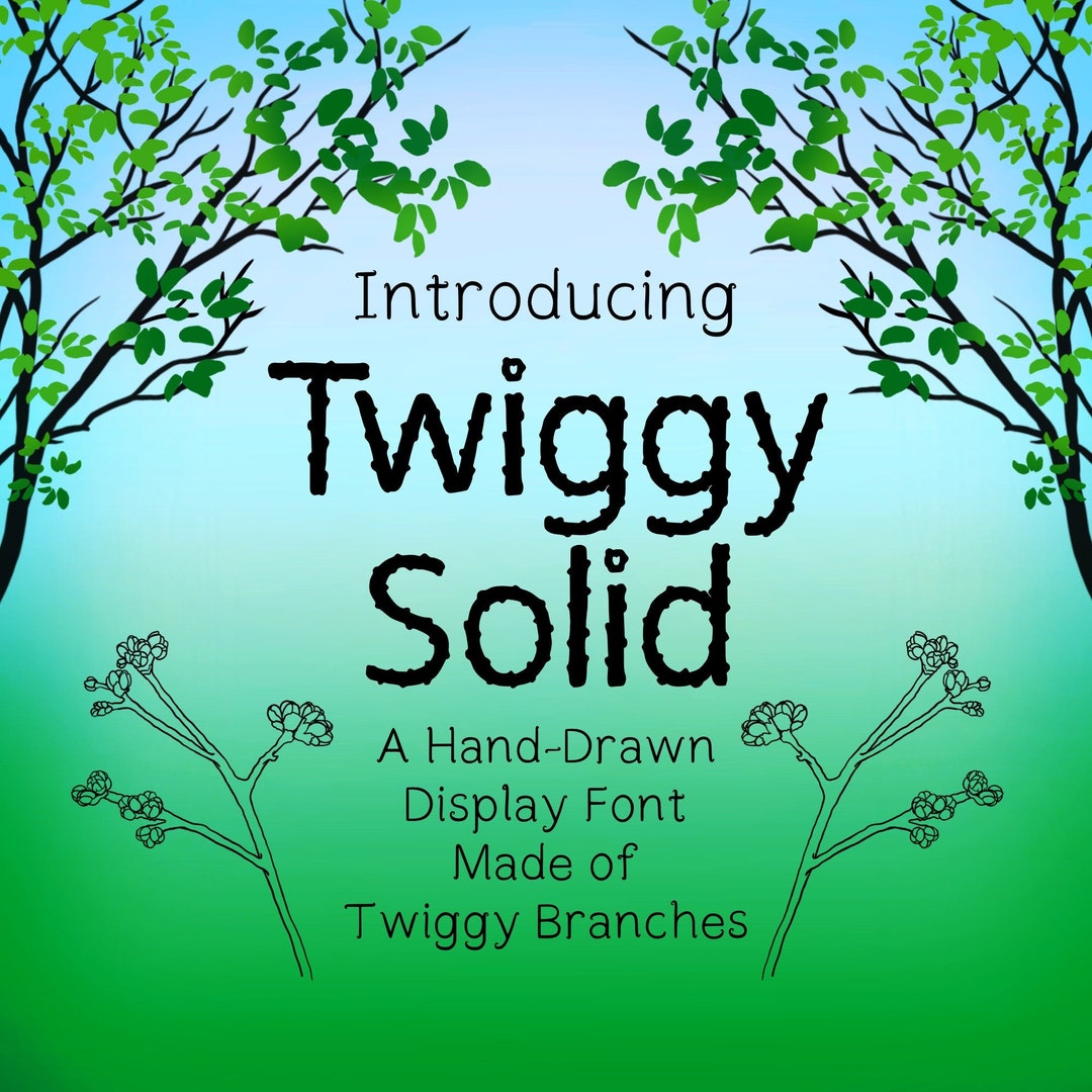 Twiggy Solid: Hand Lettered Font, Decorative Lettering, Procreate ...