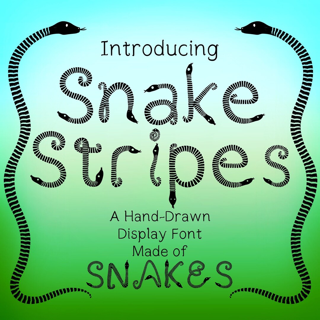 Snake Stripes Font: Hand-lettered Doodle (TTF, OTF) - Etsy