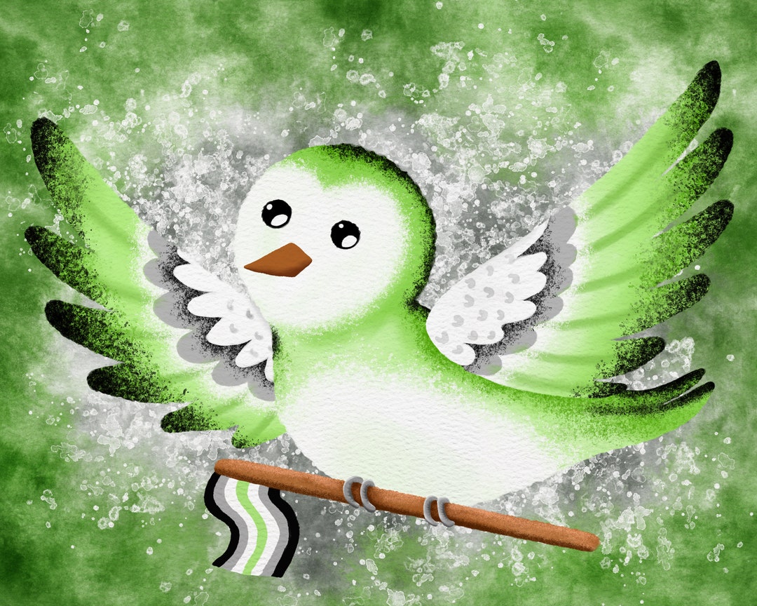 Agender Pride Bird: High-res Printable JPG, Pride Personality, LGBT ...