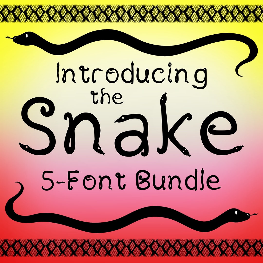 Snake Font Bundle: Procreate Downloadable Fonts, Halloween Snake ...