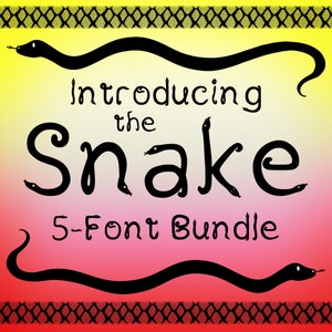 Snake Font Bundle: Procreate Downloadable Fonts, Halloween Snake ...
