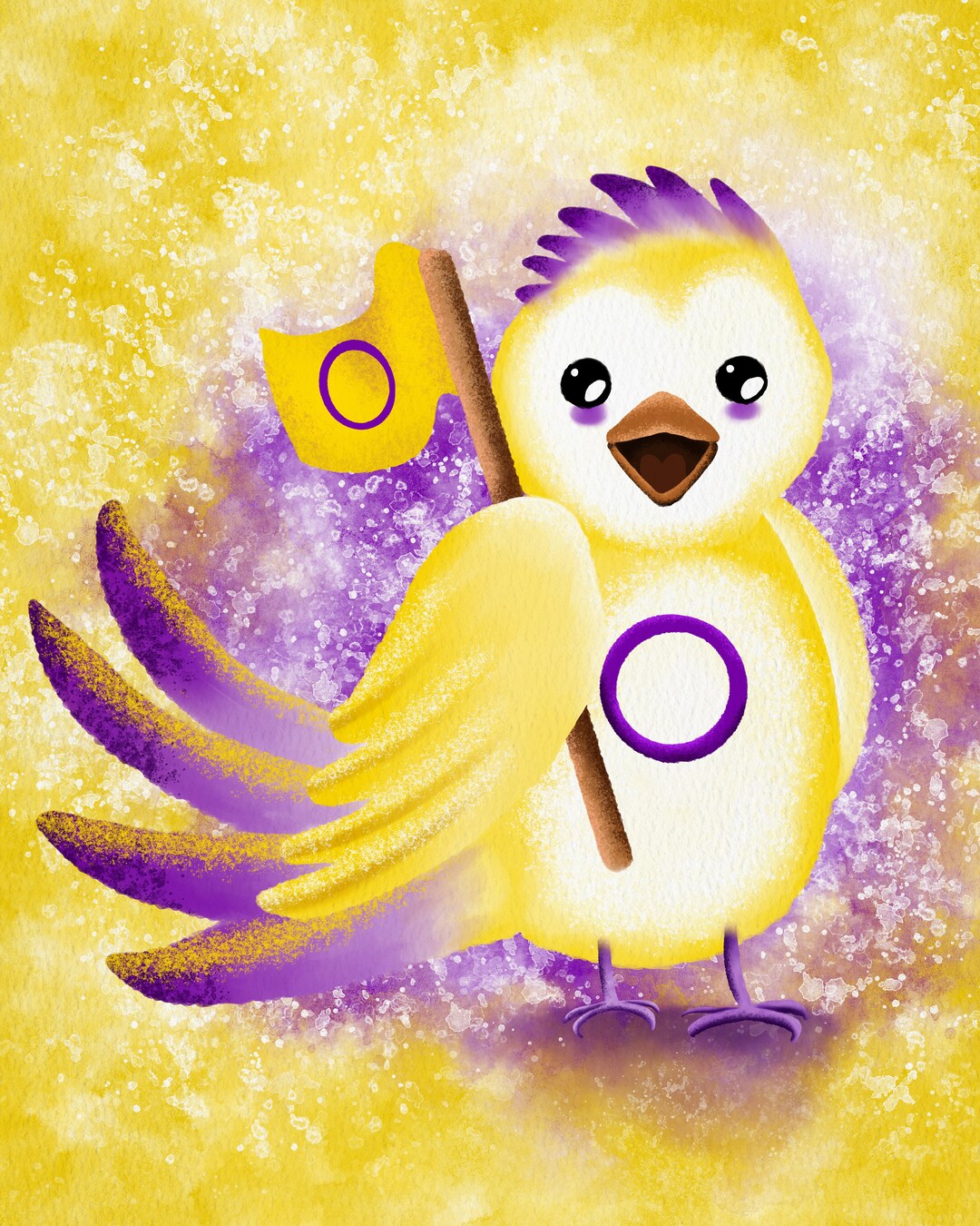 Intersex Pride Bird: High-res Printable JPG, Pride Personality, LGBT ...