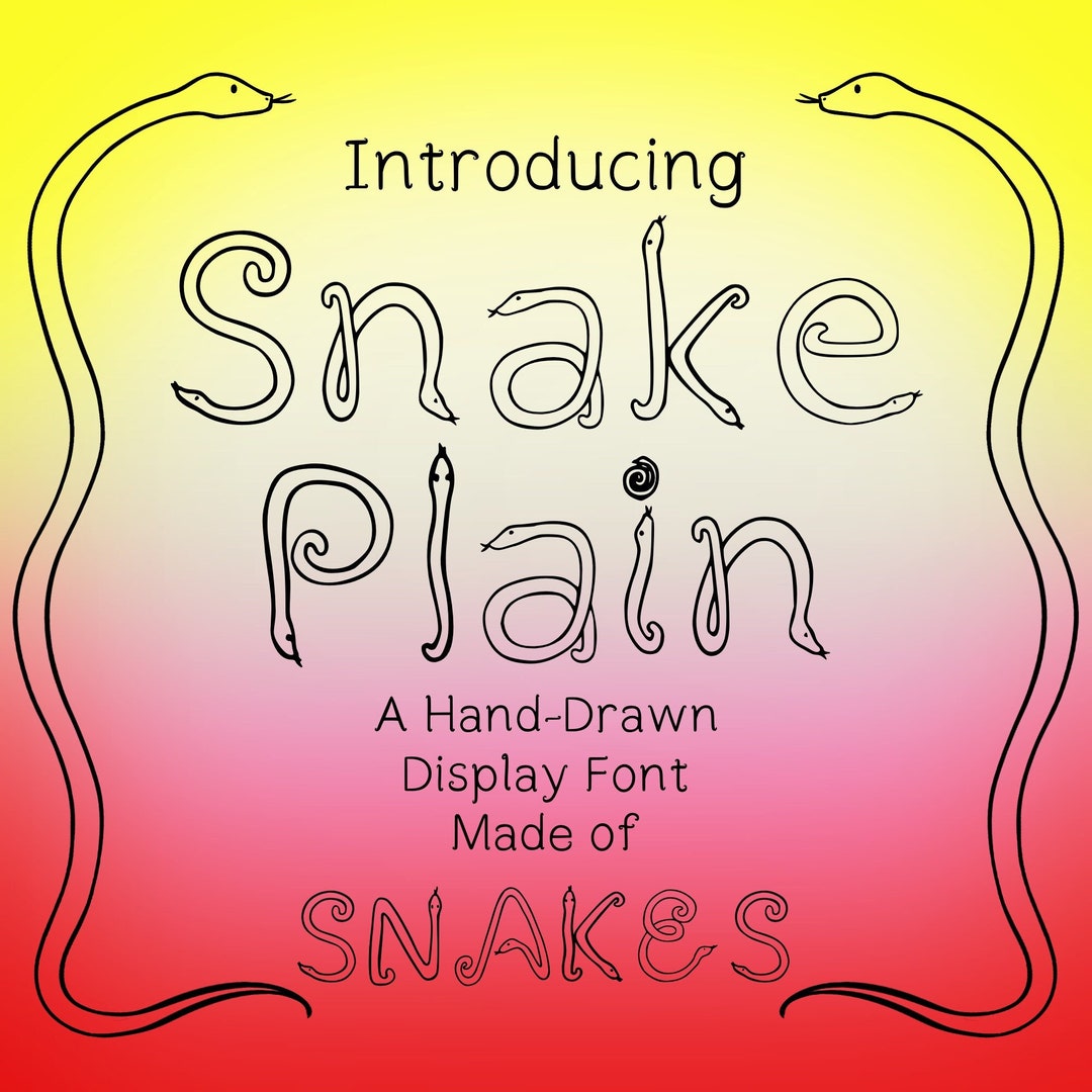 Snake Plain: Hand Lettered Font, Halloween Font, Decorative Lettering ...
