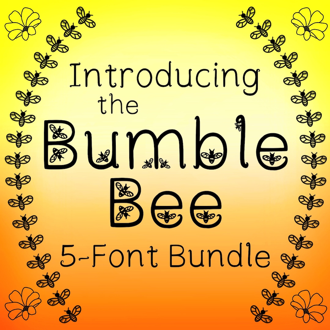 Bee Font Bundle Charming Bee Fonts, Cricut Downloadable Fonts ...