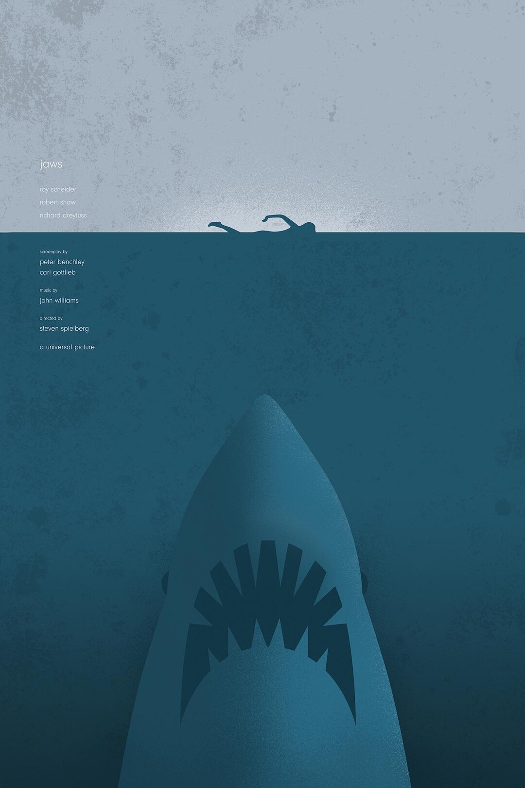 Jaws Minimal Movie Poster - Etsy