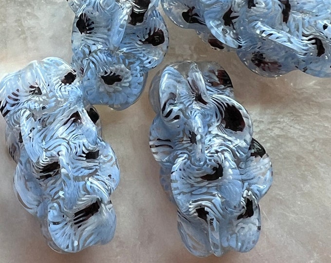 1 Rare 24-25mm Vintage Amazing Handmade Very Pinched Unusual Glass ...