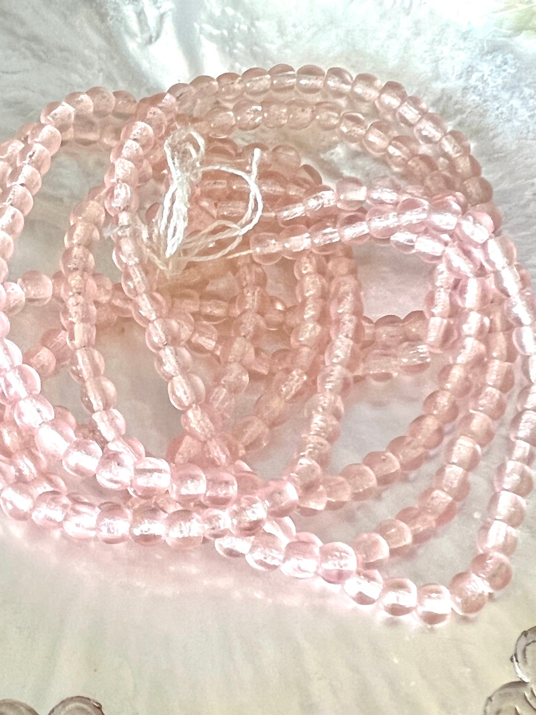 300 Vintage Miriam Haskell Japanese Pale Pink Glass Beads From Japan ...