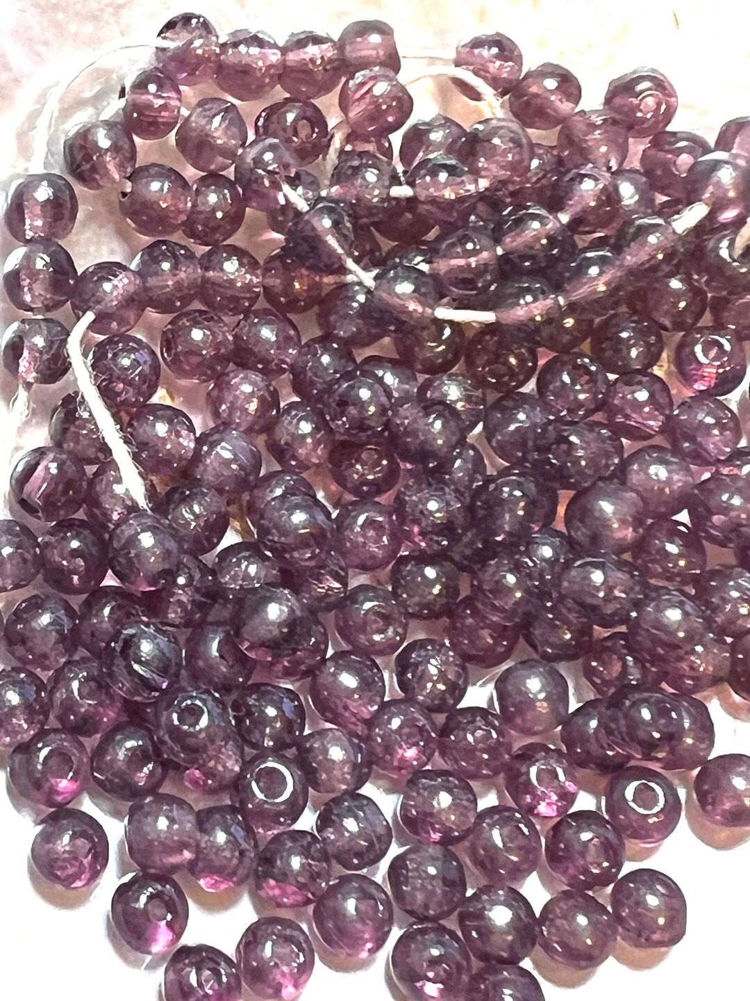 200 Vintage 3mm Miriam Haskell Amethyst Luster Round Antique - Etsy