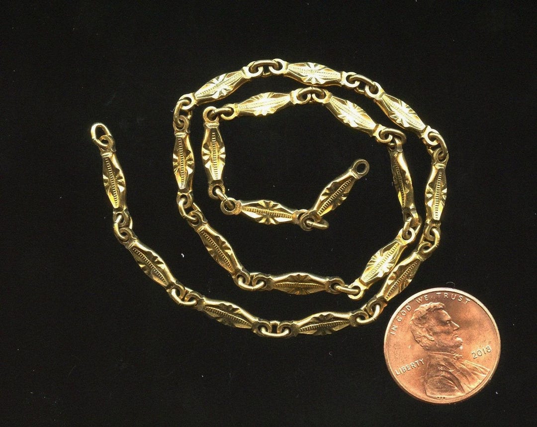 Vintage Brass Etched Chain by the Foot BTF Rare Chain High Quality ...