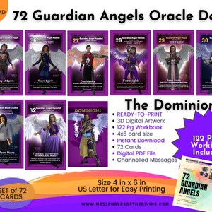 72 Guardian Angels Oracle Deck Printable Oracle Cards - Digital Oracle ...
