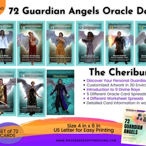 72 Guardian Angels Oracle Deck Printable Oracle Cards - Digital Oracle ...