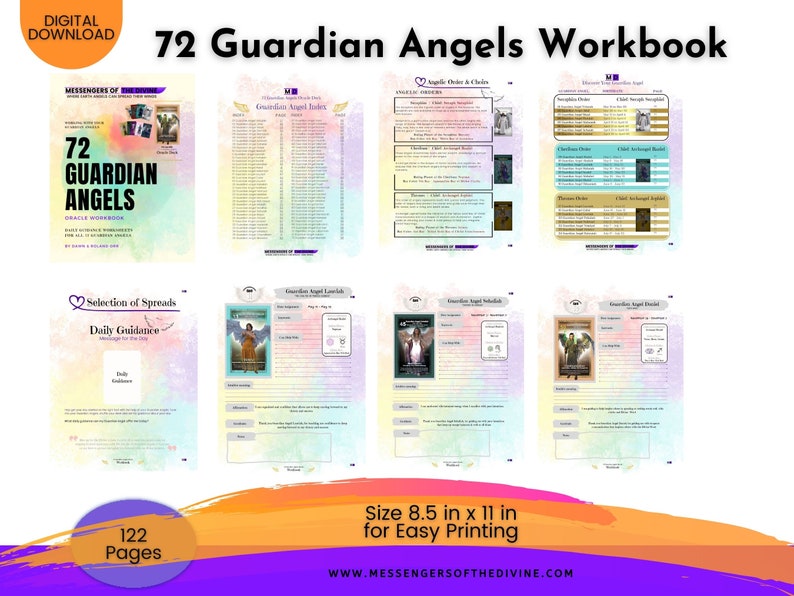 72 Guardian Angels Oracle Deck Printable Oracle Cards - Digital Oracle ...