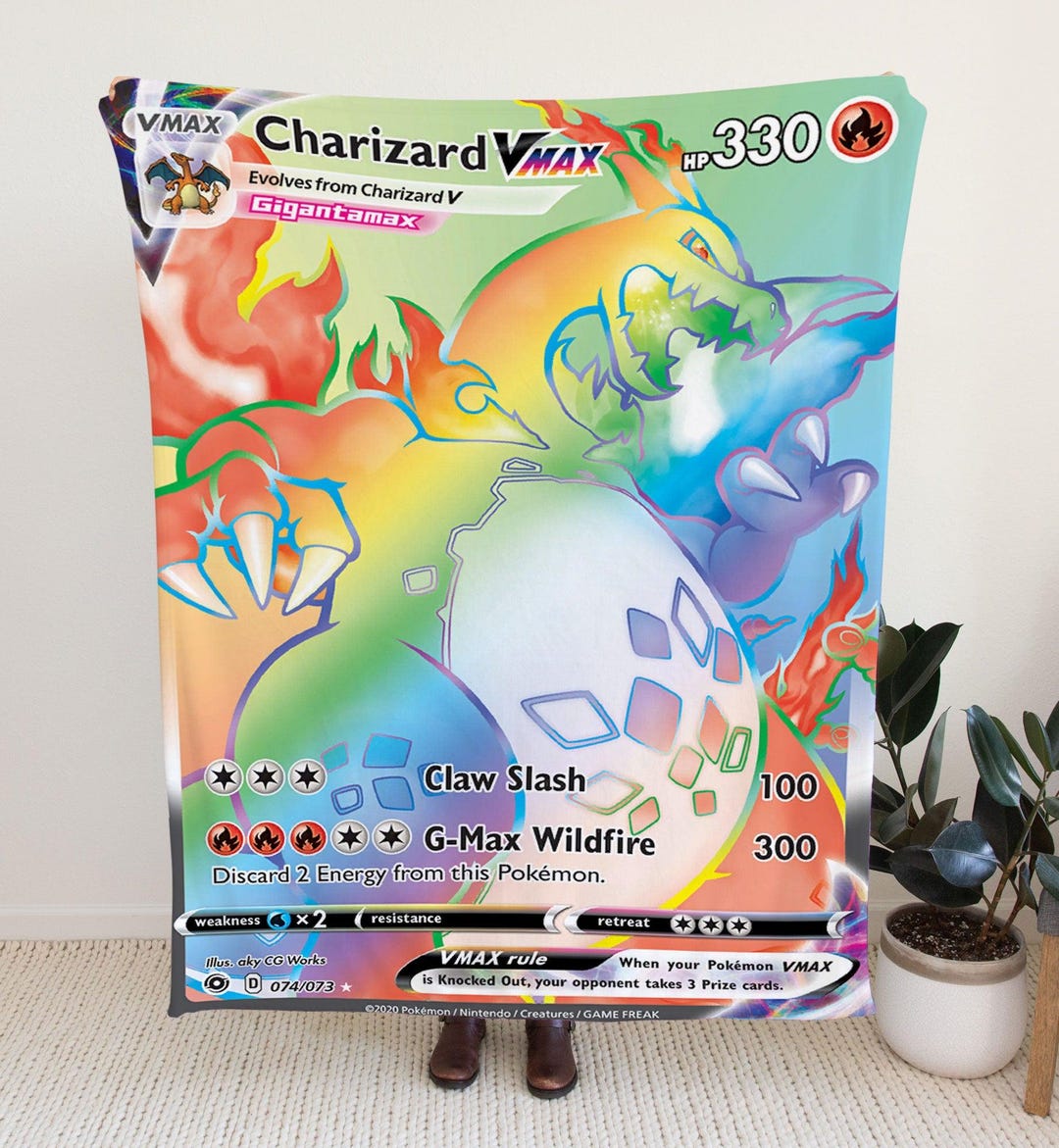 Personalized Charizard VMAX Sword & Shield Series Blanket - Etsy