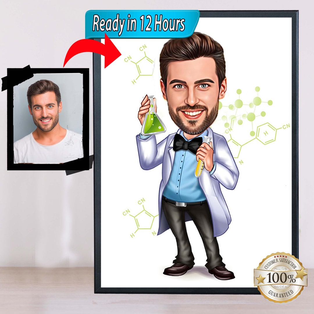 Custom Lab Tech Cartoon Portrait, Lab Tech Caricature, Gift for Lab Tech , Lab Tech Cartoon ...