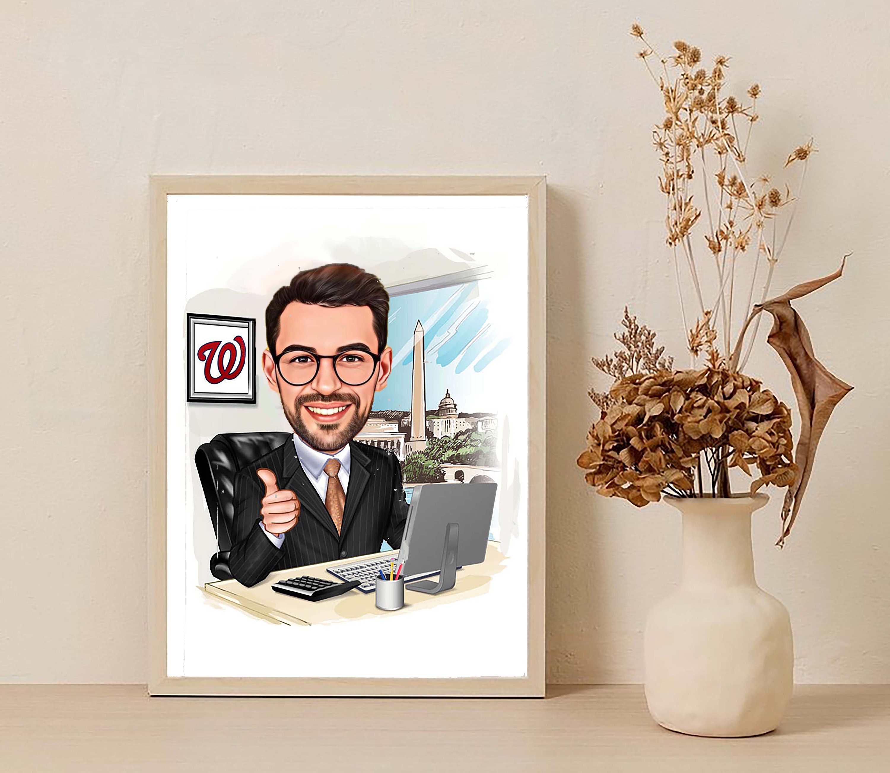 Custom Boss Portrait, Boss Birthday Gift,bosses Day Gift Ideas for Him ...