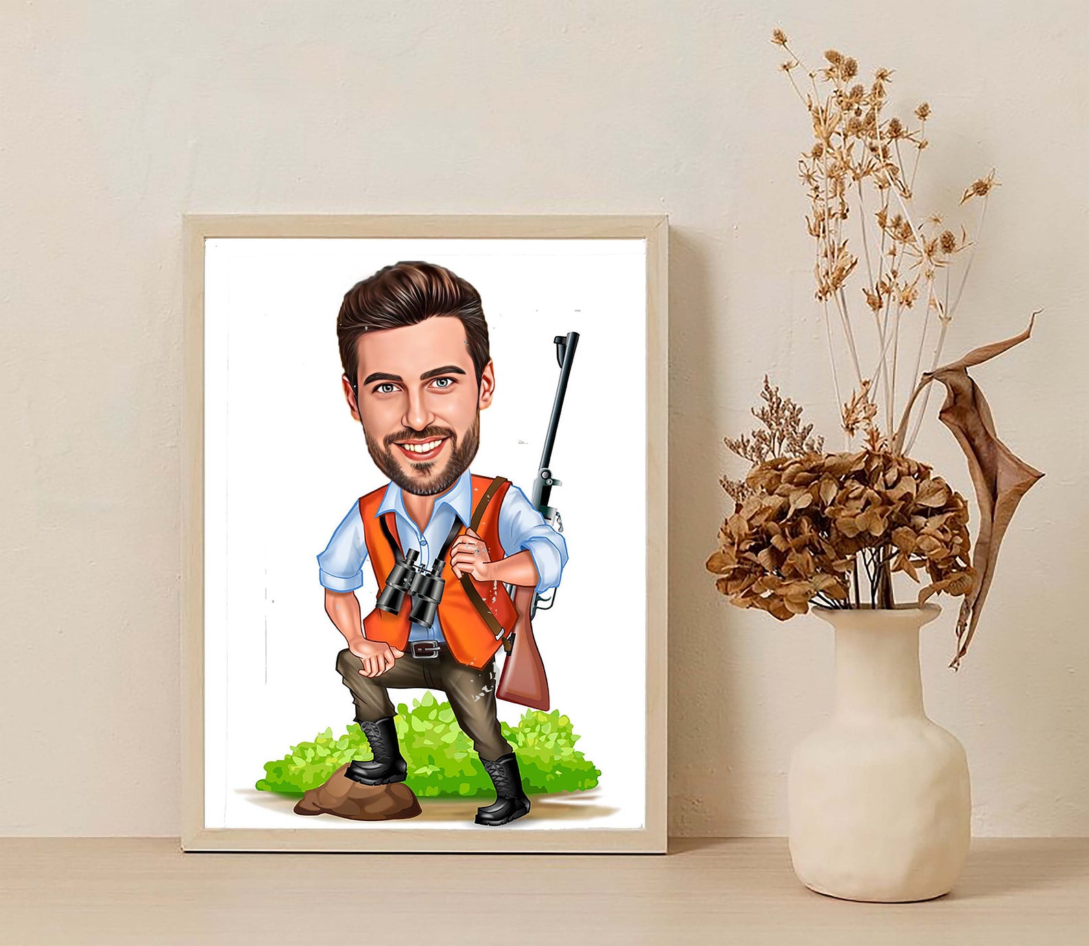 Hunter Caricature Portrait, Custom Gift (digital Download) - Etsy