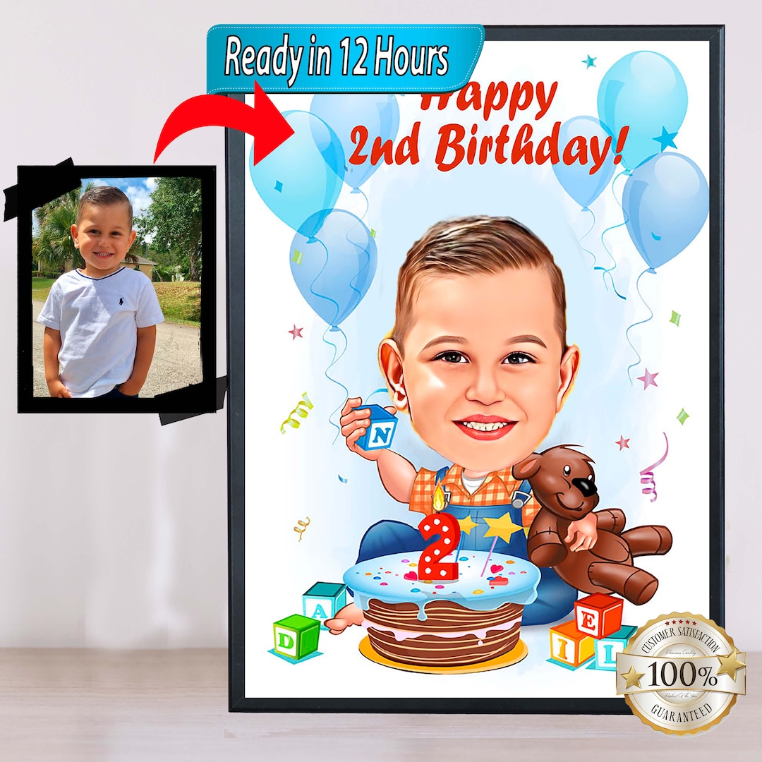 2nd Caricature of Baby From A Photo, Custom Baby Girl Caricature ...