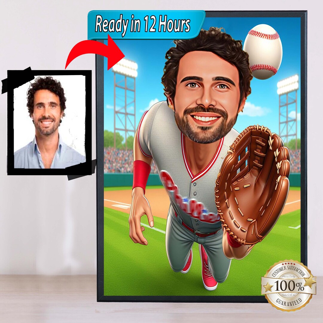 Philadelphia Phillies Cartoon Portrait Custom Baseball Player ...