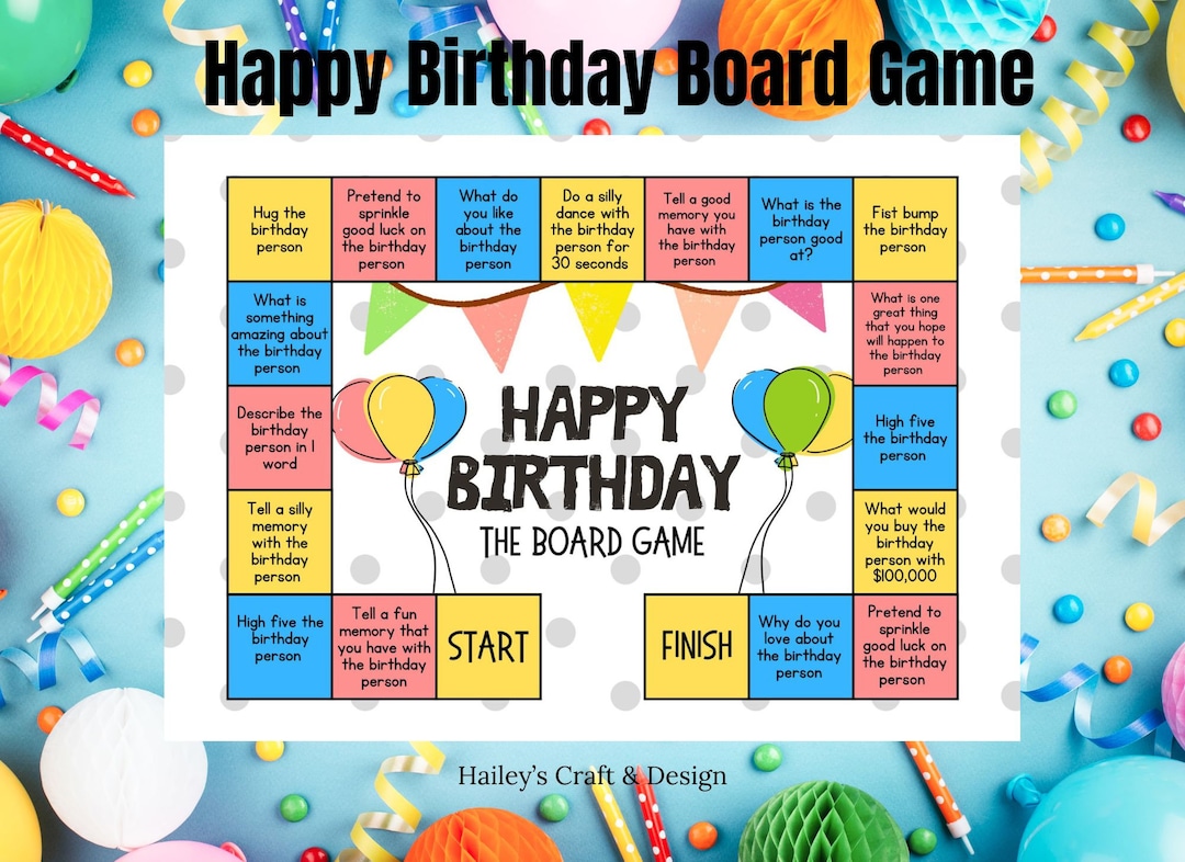 Happy Birthday Board Game - Etsy