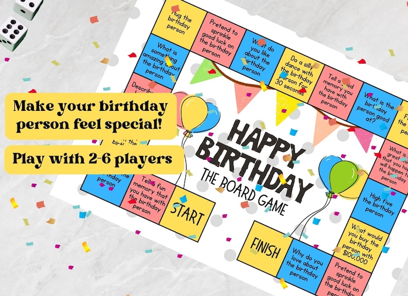 Happy Birthday Board Game - Etsy
