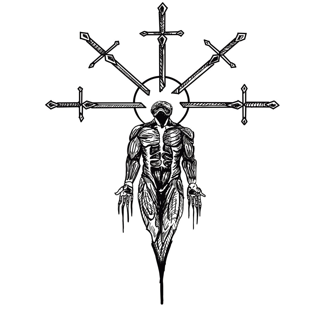 Dark Fantasy Digital Illustration, Flayed Man. Ready to Print or Laser ...