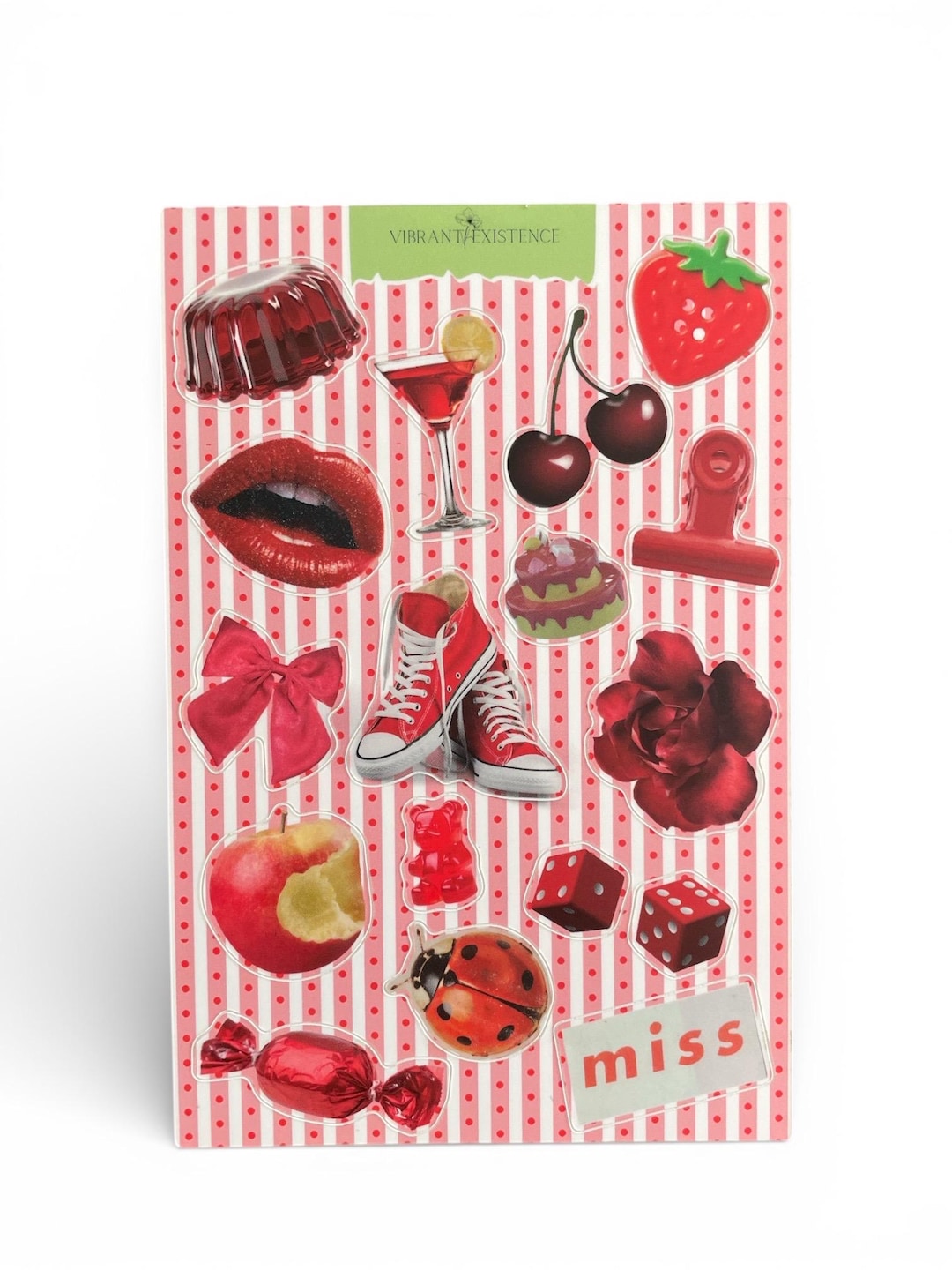 Red Stickers | Vintage Scrapbook, Journaling - Etsy
