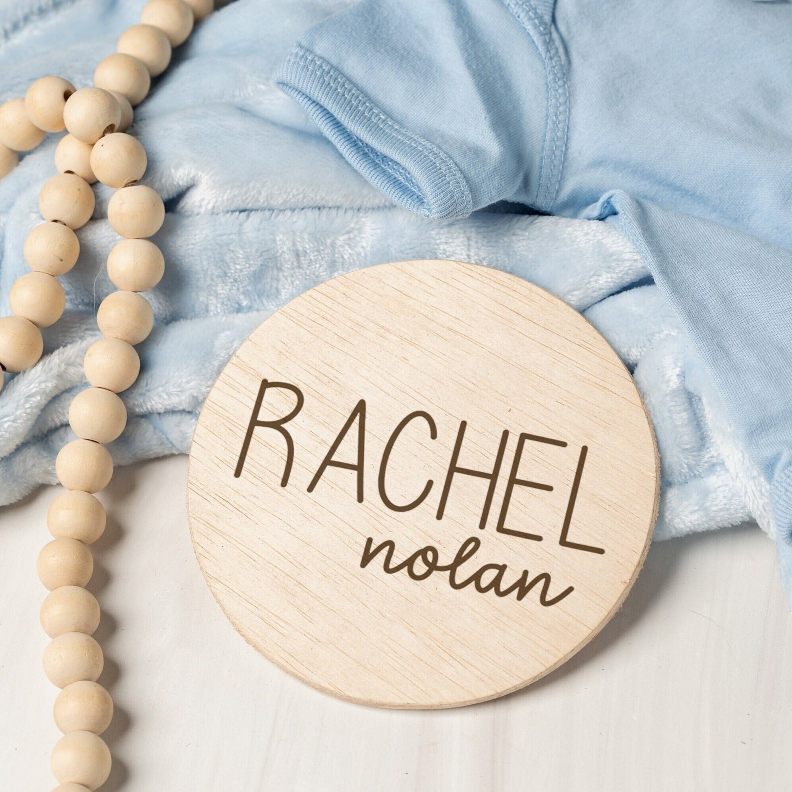 Baby Announcement Sign With Birth Stats | Matching Name Plate | Wood ...