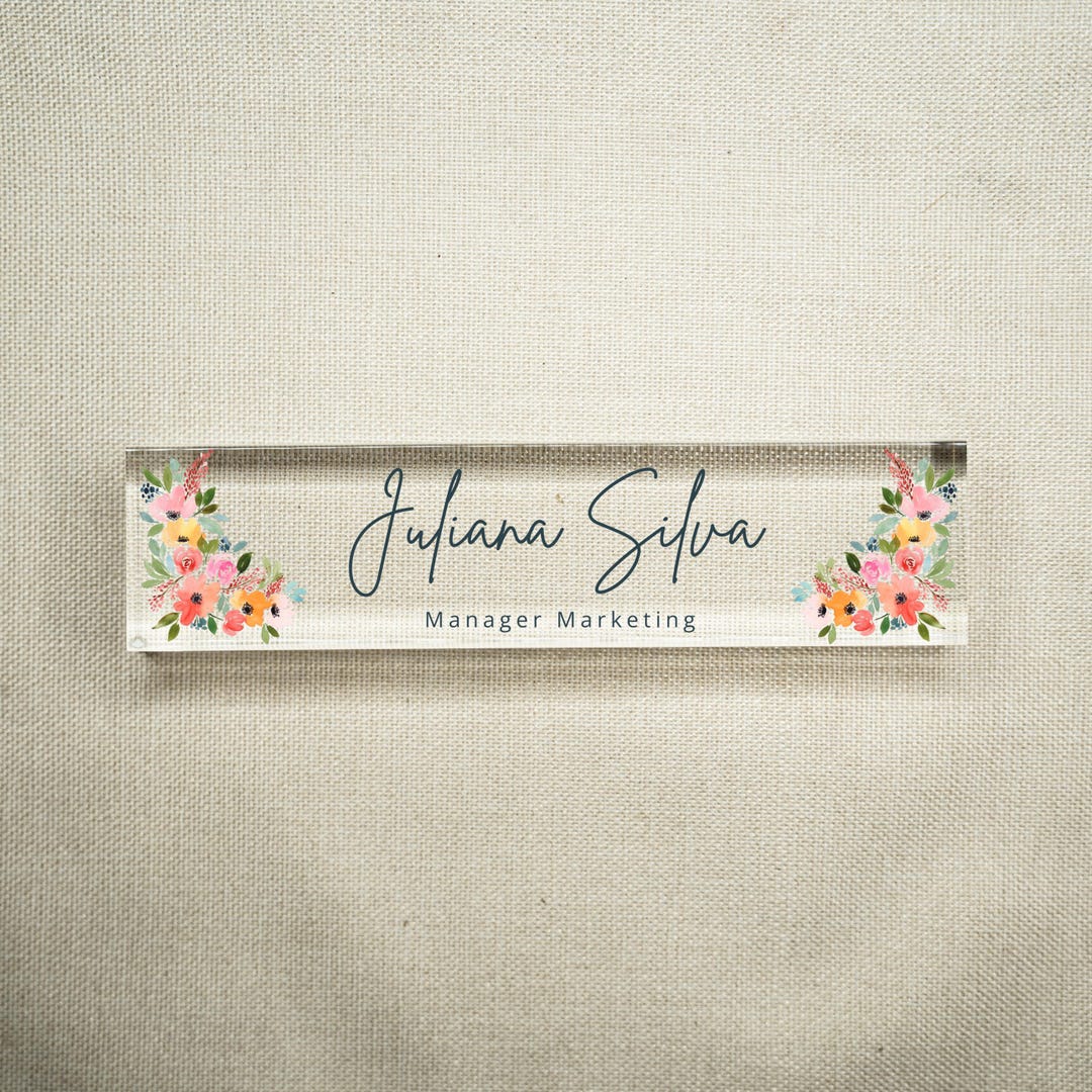 Custom Acrylic Desk Name Plate – Personalized Office Decor for Teachers ...